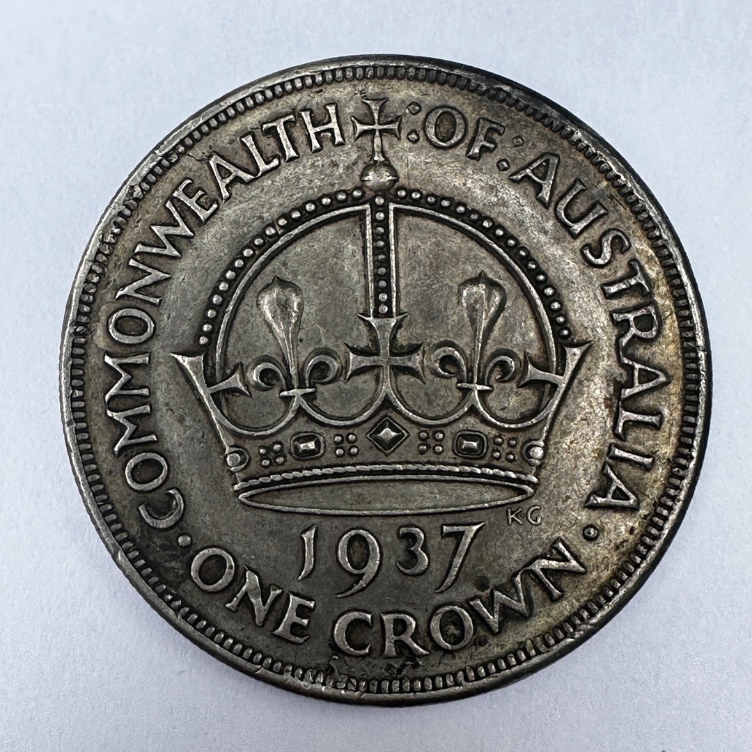 1937 Australian Crown 925 Silver - Etsy