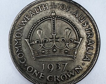 1937 Australian Crown 925 Silver - Etsy