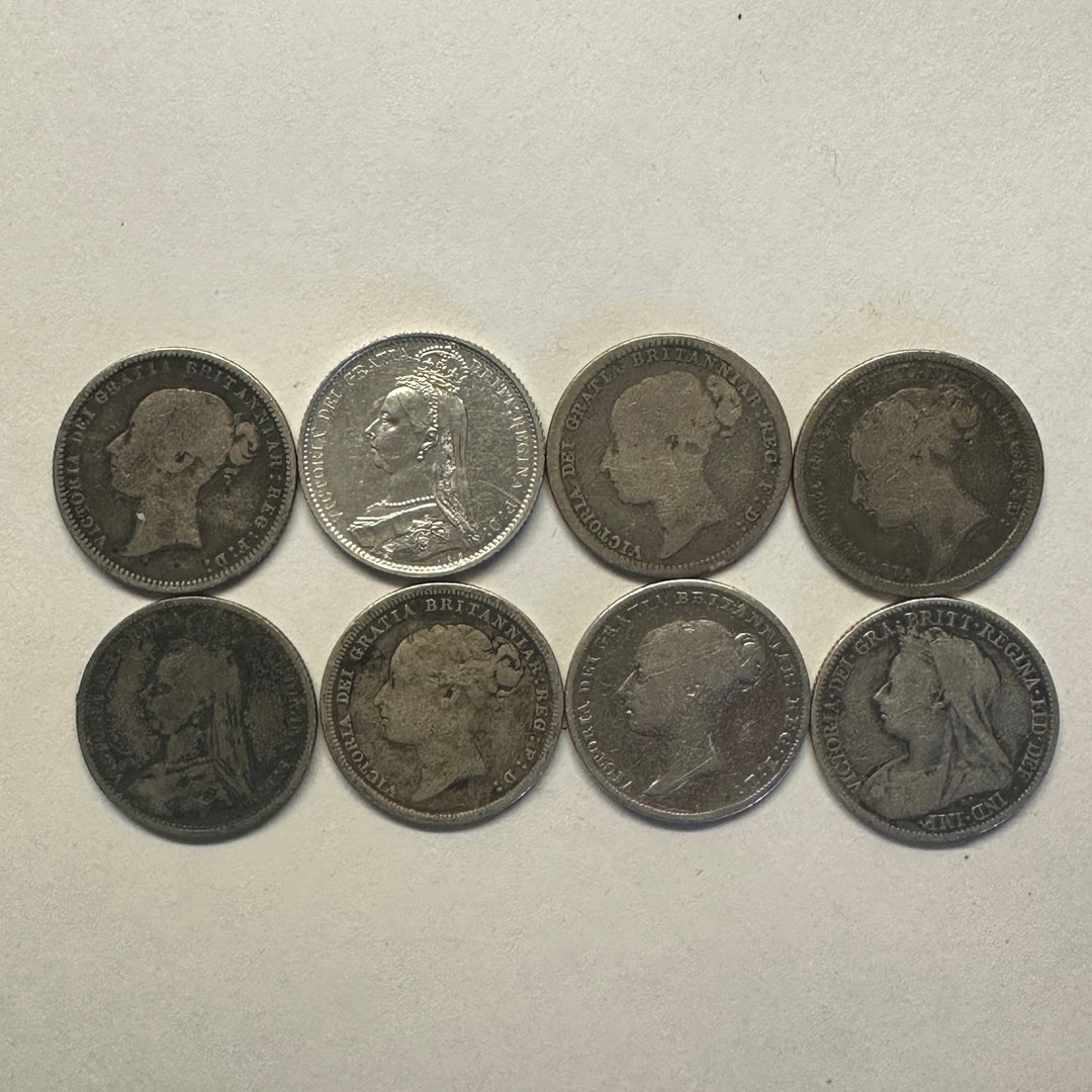 One Random Victorian Portrait Sterling Silver Sixpence - Etsy