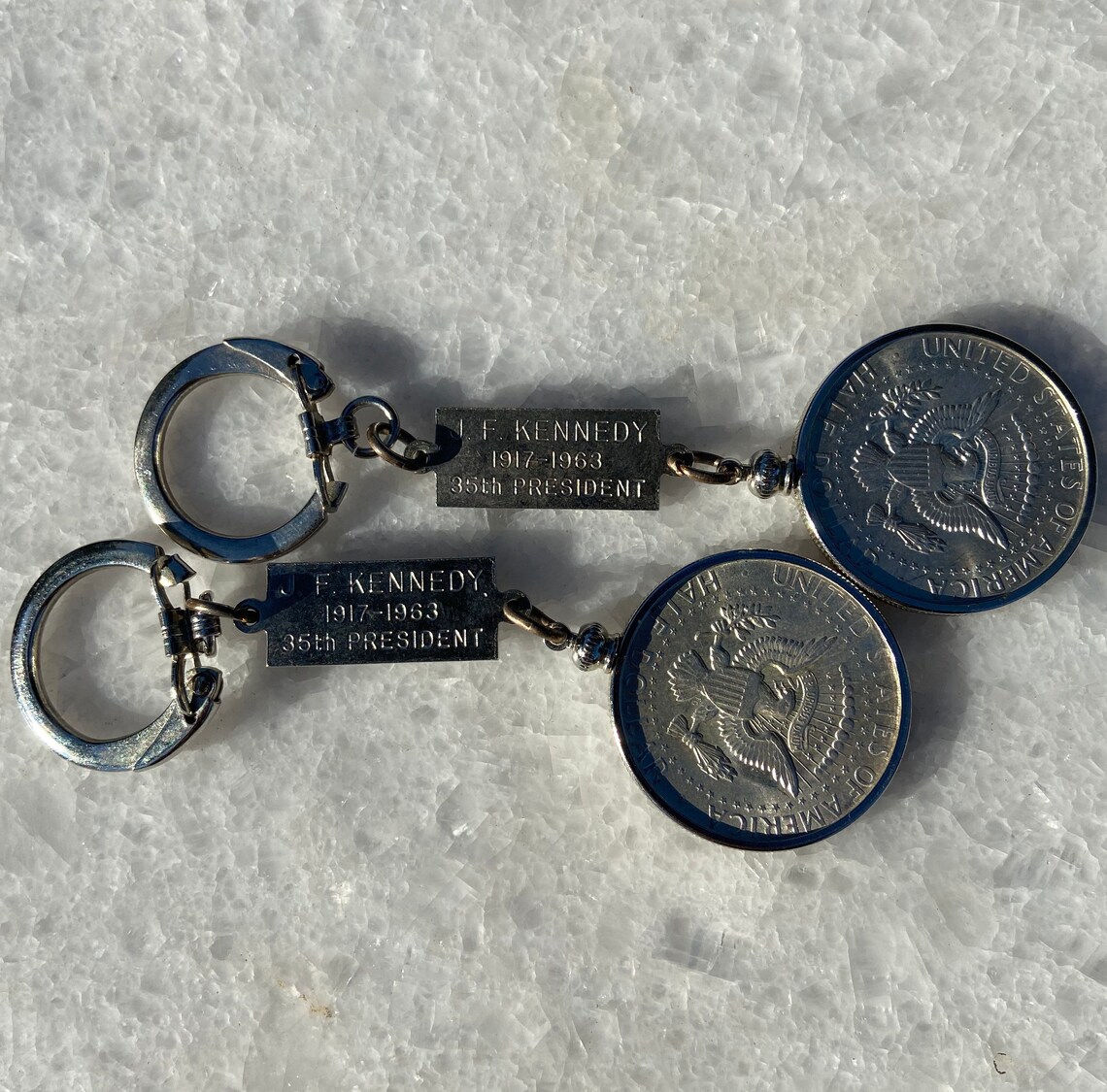 John F Kennedy Silver Half Dollar Memorial Keychain - Etsy