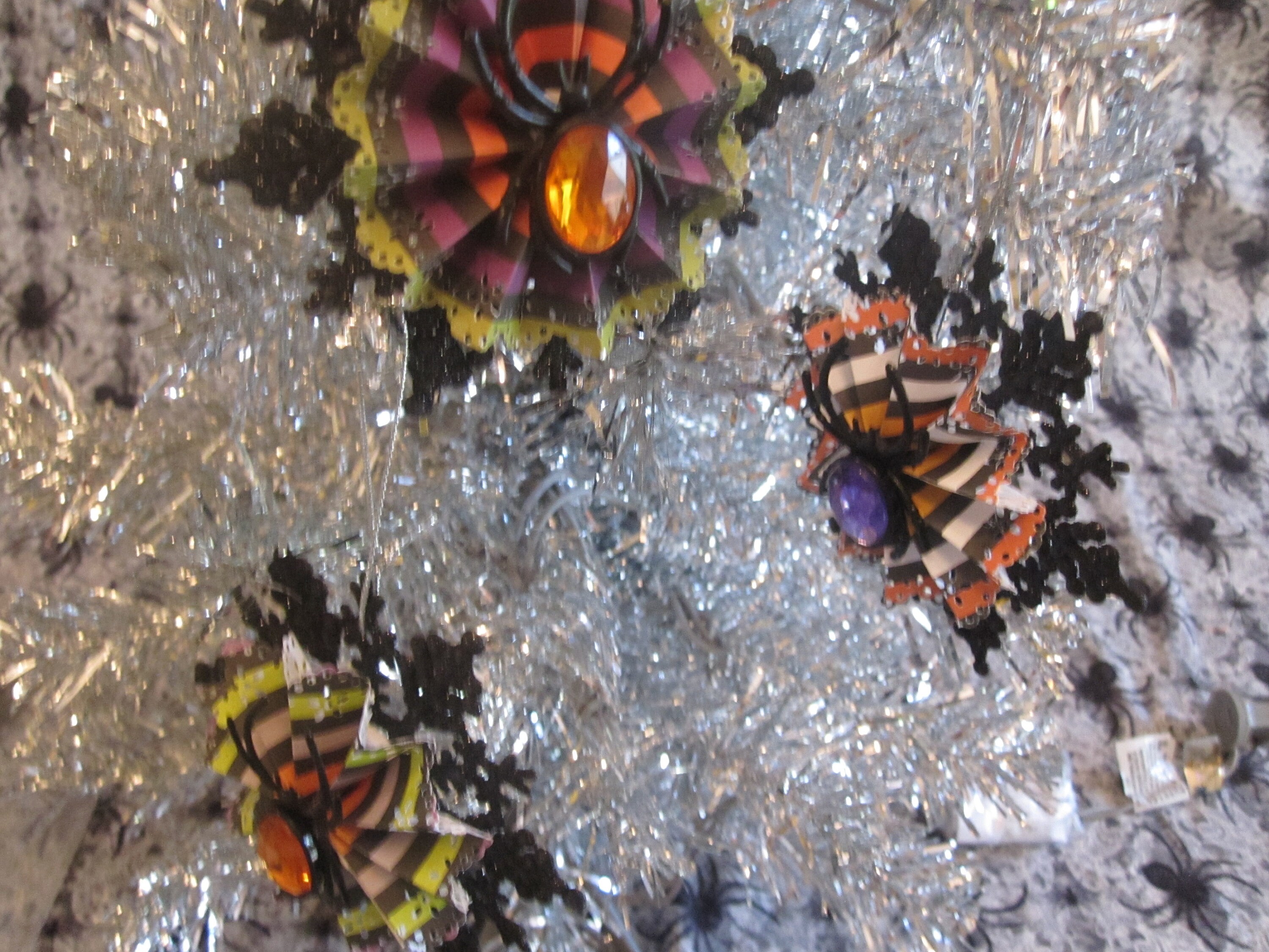 Set of 8 Black Snowflake Rosette Spider Halloween Ornaments - Etsy