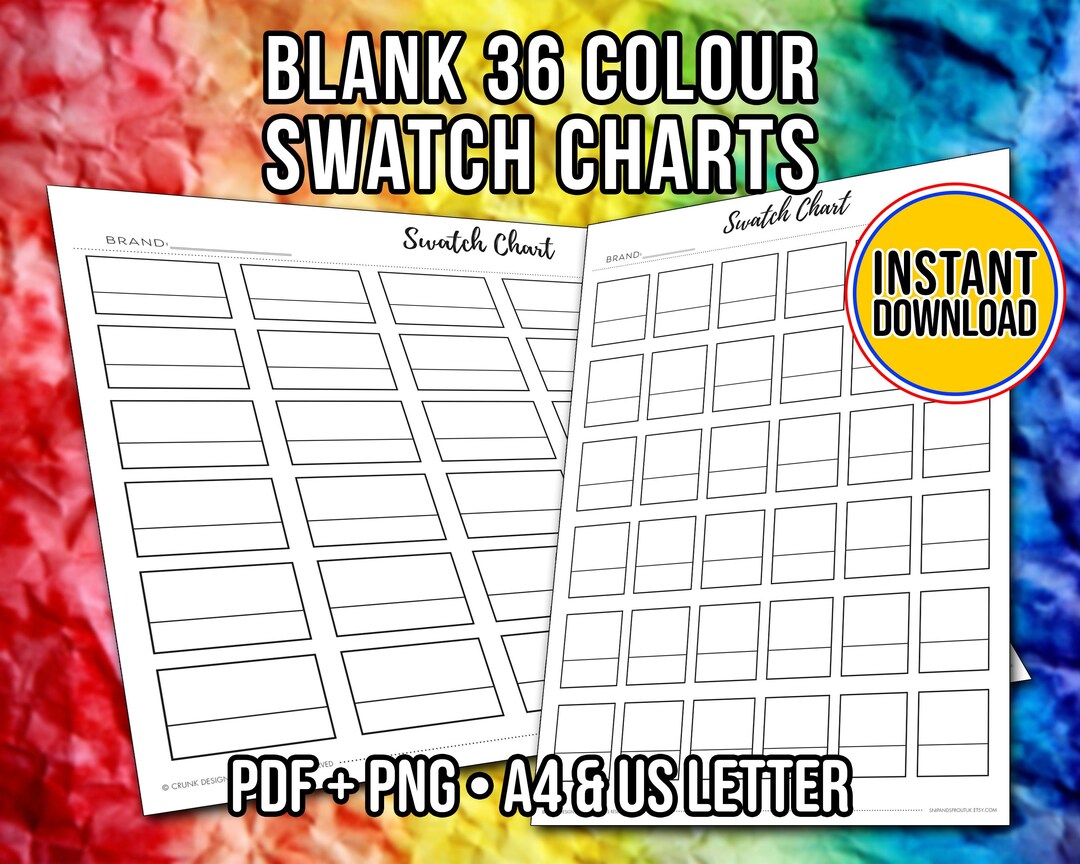 Blank Colour Swatch Charts (36 Boxes) | Colour Test Sheets for Markers ...