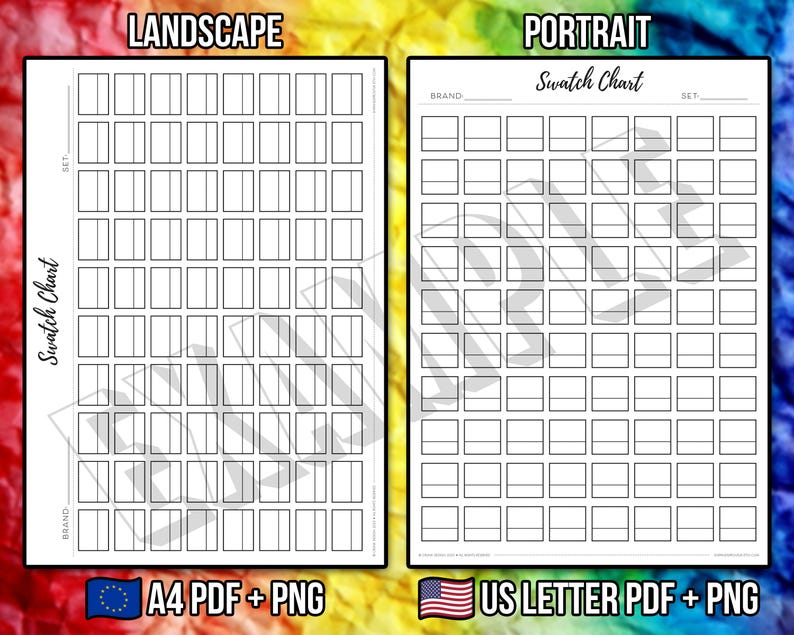 Blank Colour Swatch Charts (80 Boxes) | Colour Test Sheets for Markers ...