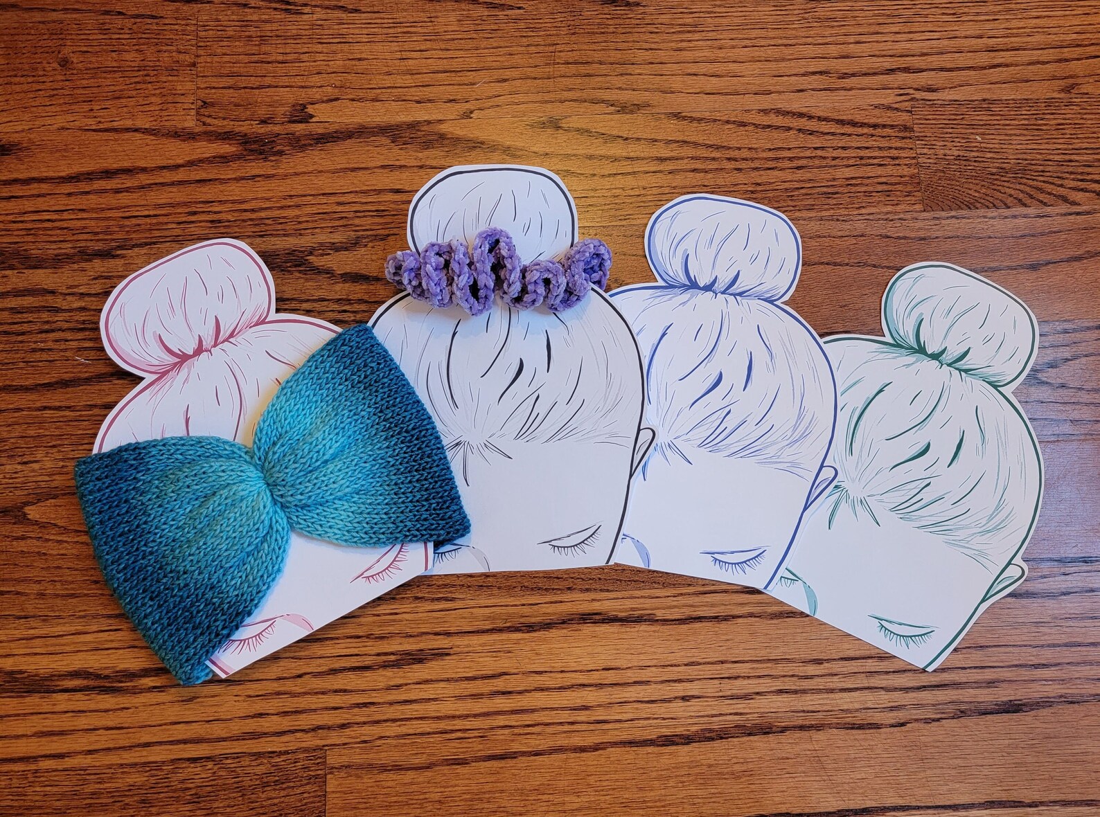 Printable Messy Bun Display Cards for Headbands, Ear Warmers, Beanies ...