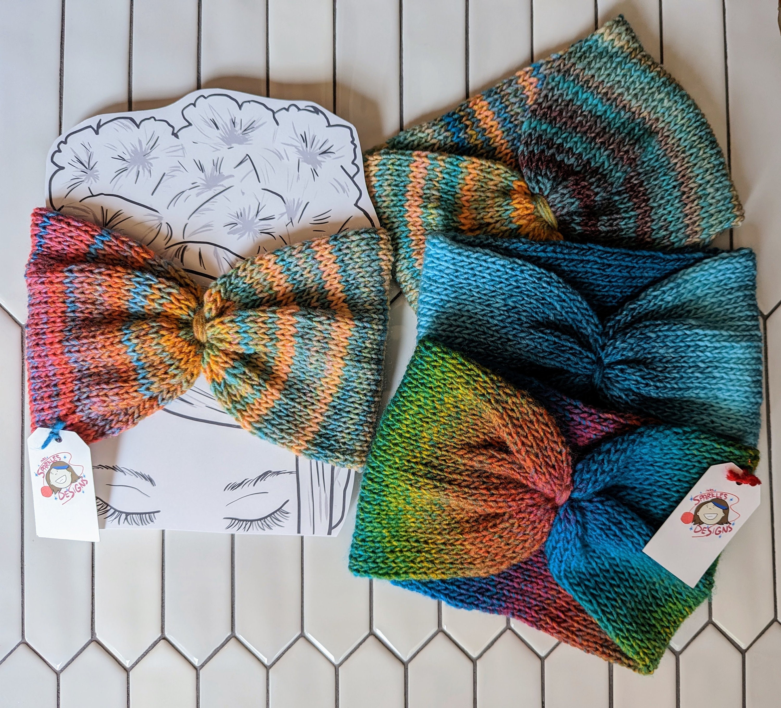 Printable Messy Bun Display Card for Headbands, Ear Warmers, and ...