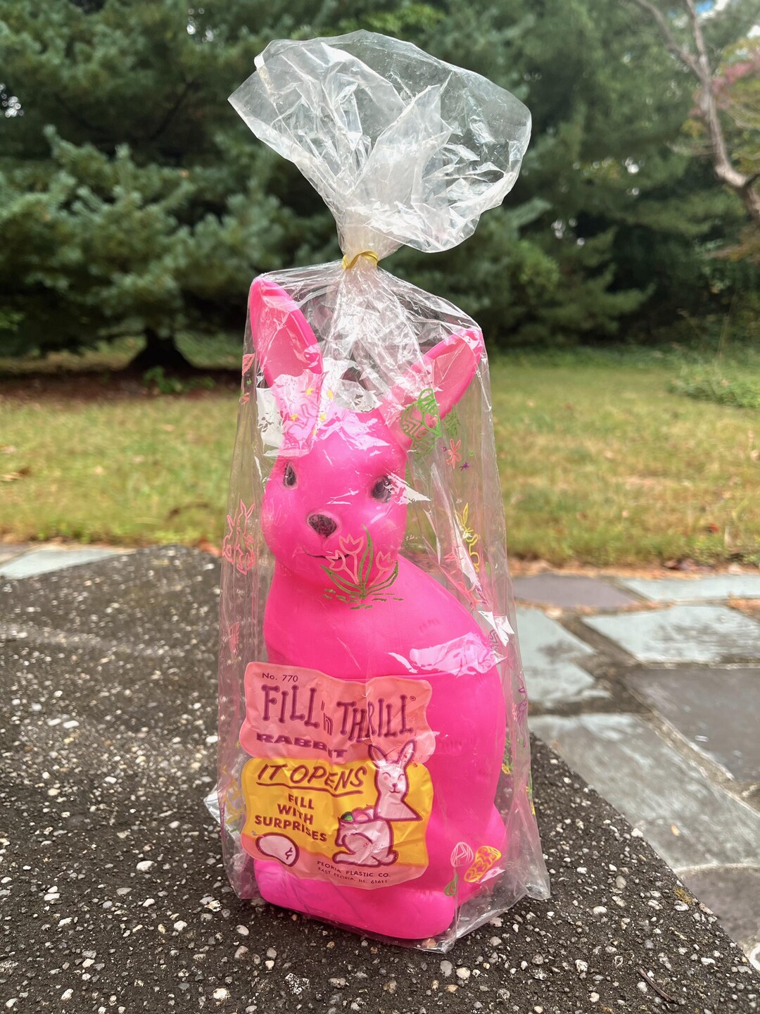 Blow Mold Style Vintage Rabbit Candy Container Dk Pink Bunny Large in ...