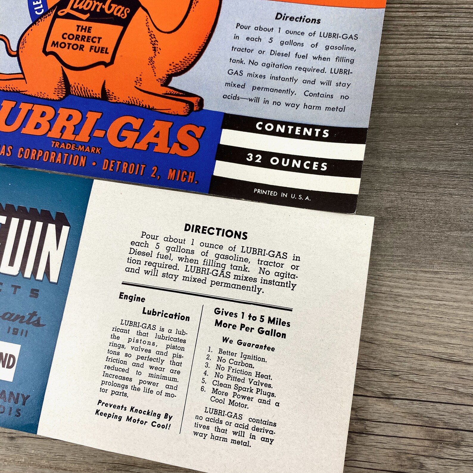 2 Vintage Art Deco Gas Can Labels Penguin Camel 1930s 1940s | Etsy