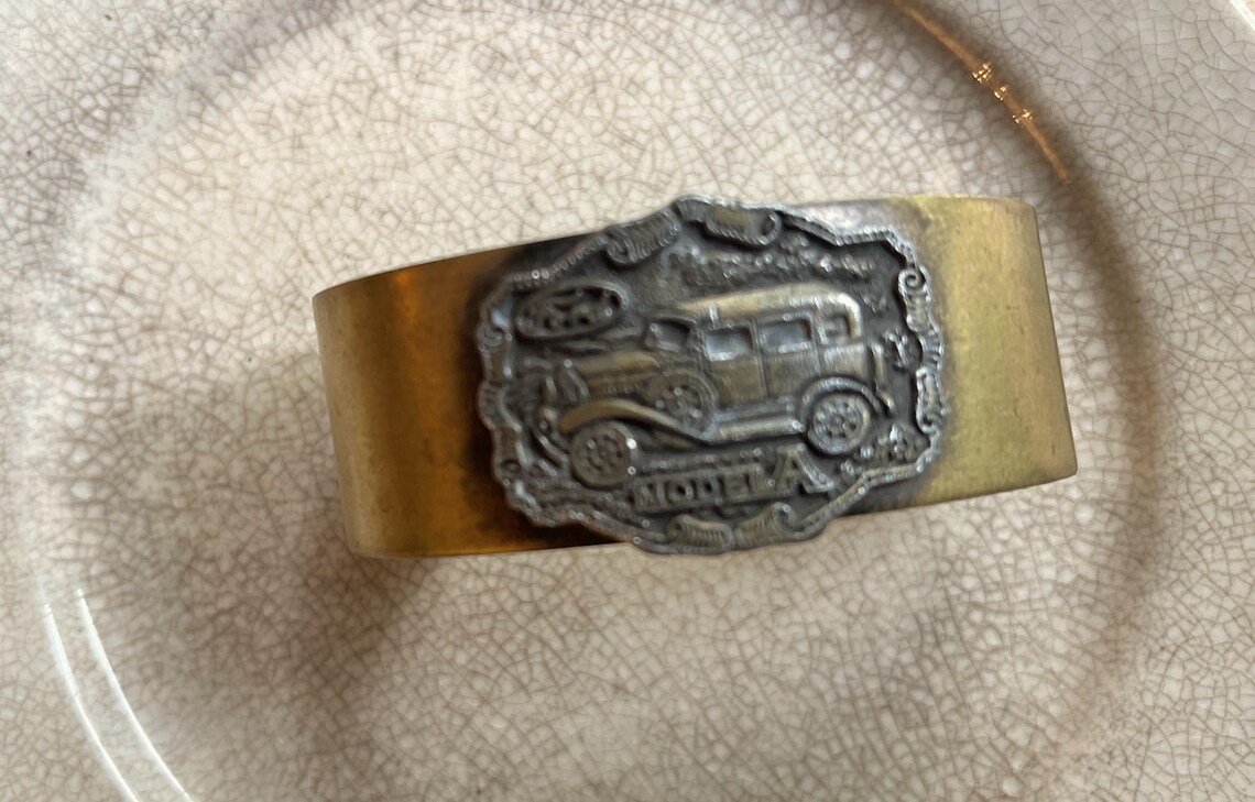 2 Vintage Ford Model A Car Cuff Bracelets - 1970s Metal Jewelry - Etsy