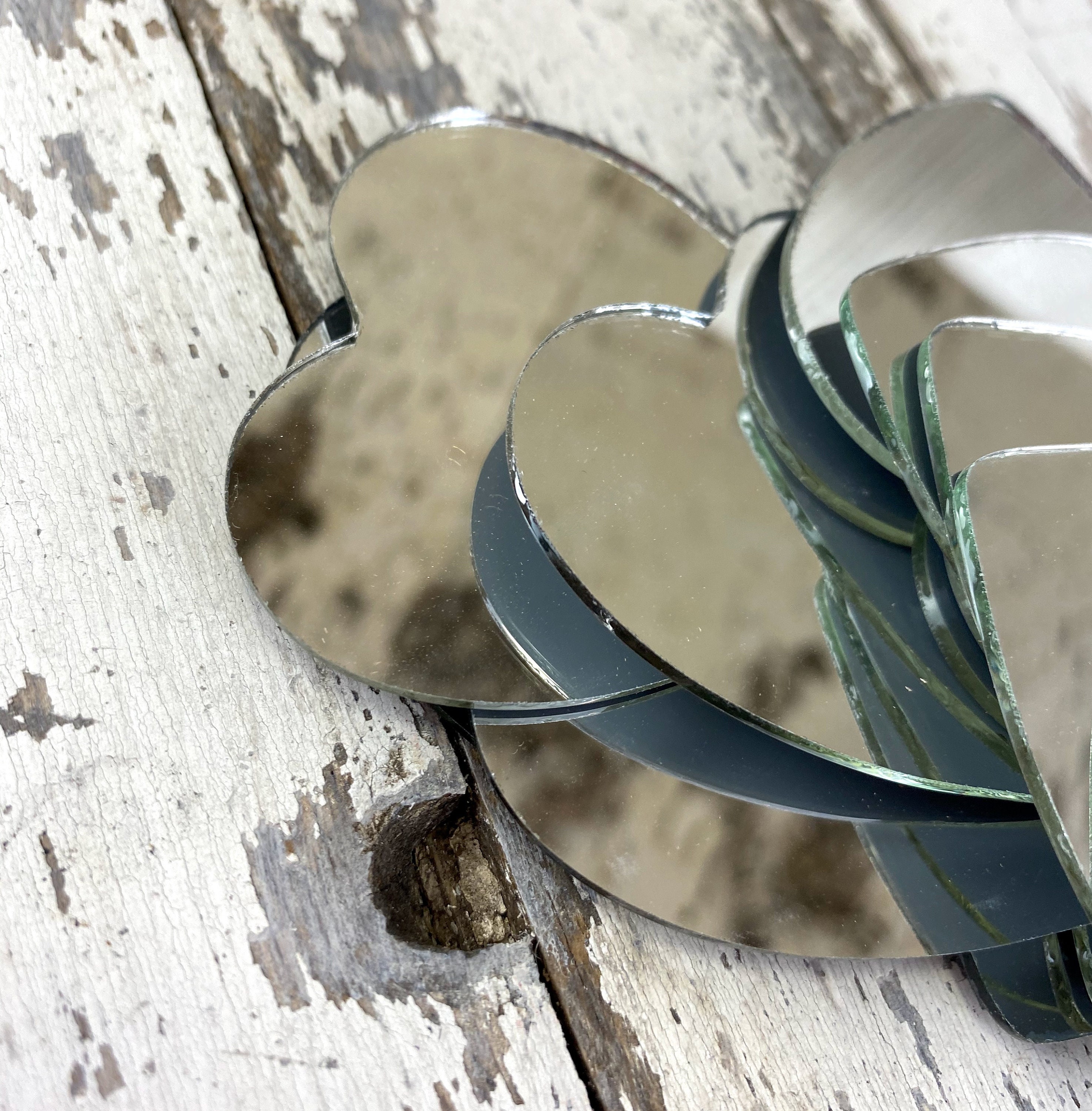 12 Small Heart Shape Mirror Glass Hearts Shaped Mirrors Craft | Etsy