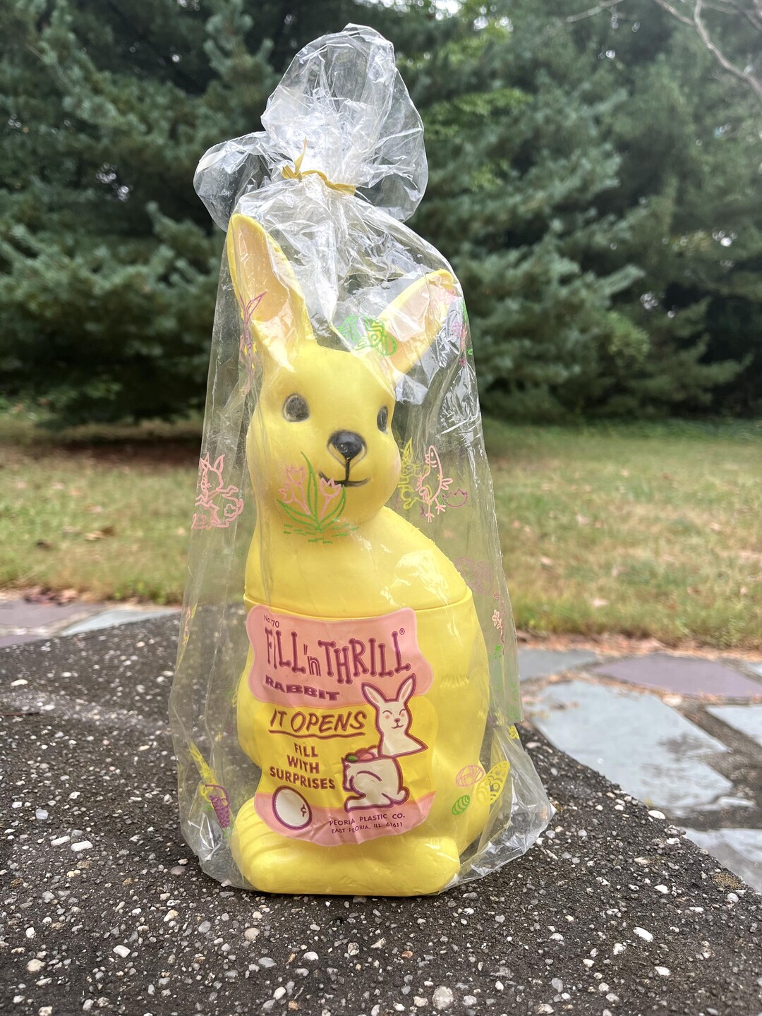 Blow Mold Style Vintage Rabbit Candy Container Yellow Bunny Large in ...