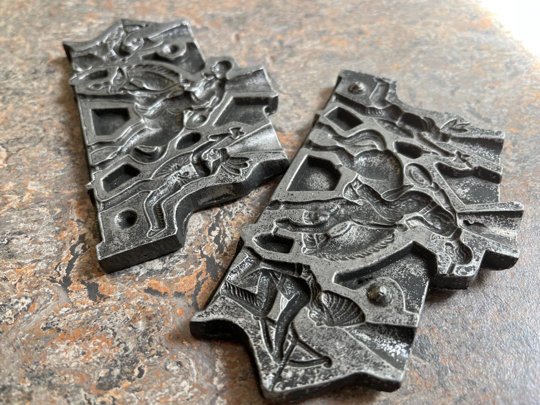 Vintage Lead Toy Mold Cowboy Indian Bucking Bronco Horse Metal Antique ...