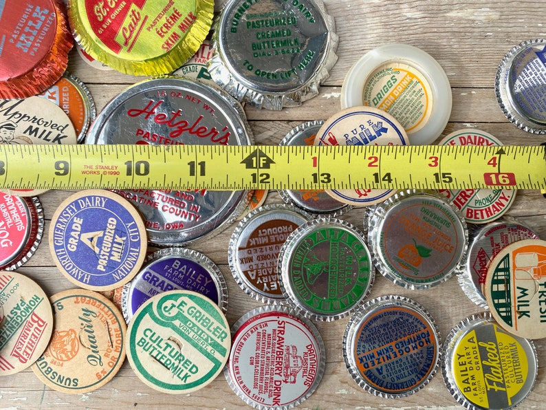 50 Vintage Milk Soft Drink Caps Cream Cap Lot 1940s 1950s - Etsy