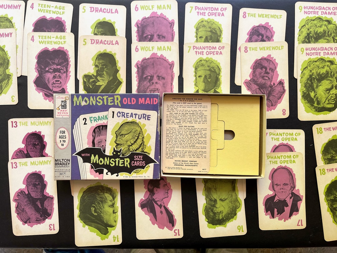 1964 Monster Old Maid Card Game Retro Halloween Vintage Milton - Etsy