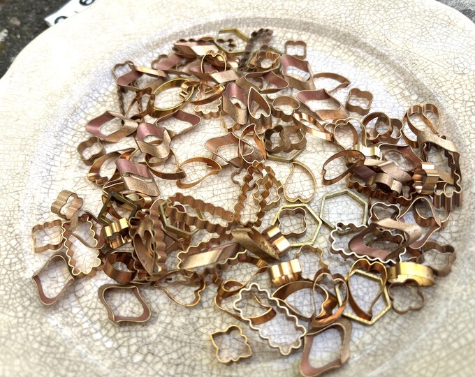 100+ Metal Sliced Pieces Brass Shapes Small Piece Slice Lot Set Mixed ...
