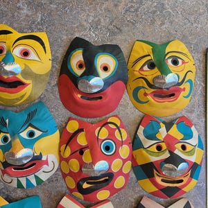 11 Strange Vintage Paper Masks Bizarre 1950s Japan Face Mask Lot ...
