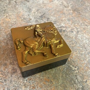 Knight on Horse Box Vintage 1950s Dresser Cufflink Box Renaissance ...