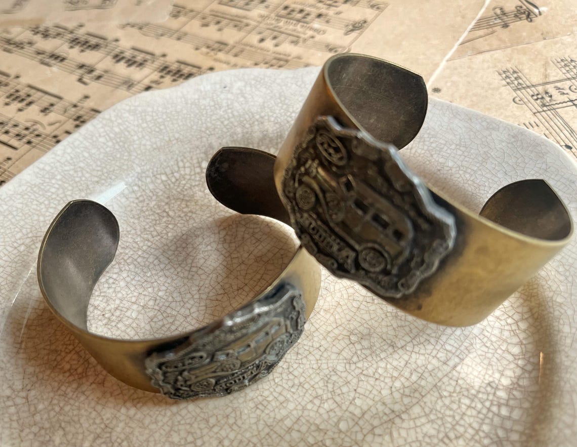 2 Vintage Ford Model A Car Cuff Bracelets - 1970s Metal Jewelry - Etsy