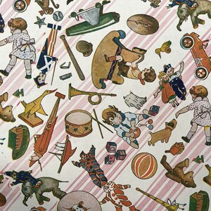12 Feet Antique 1920s Wrapping Paper Wide Gift Box Wrap Toys Vintage ...