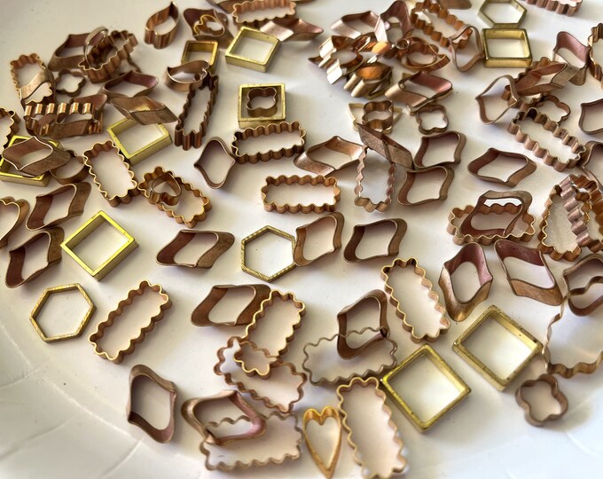 100+ Metal Sliced Pieces Brass Shapes Small Piece Slice Lot Set Mixed ...