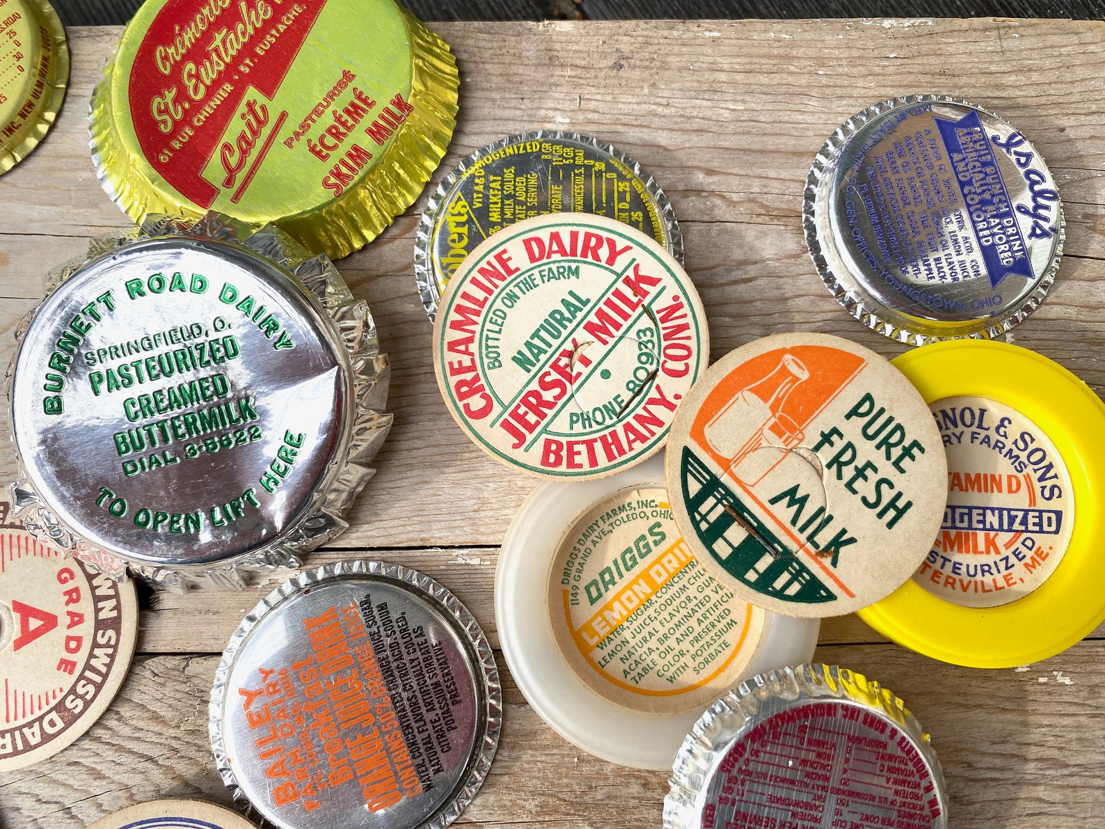 50 Vintage Milk Soft Drink Caps Cream Cap Lot 1940s 1950s - Etsy