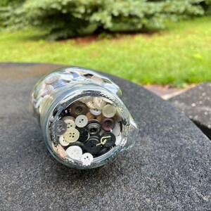 Glass Skull Jar Filled With Vintage Buttons Craft Embellishments Retro ...