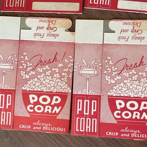 4 Vintage 1960s Popcorn Boxes Retro Movie Theater Drive in Snack Box ...