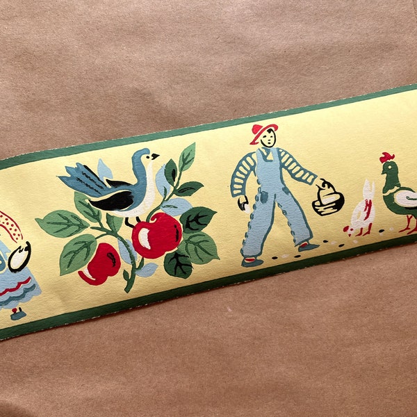 Green Farm Wallpaper Border - Etsy