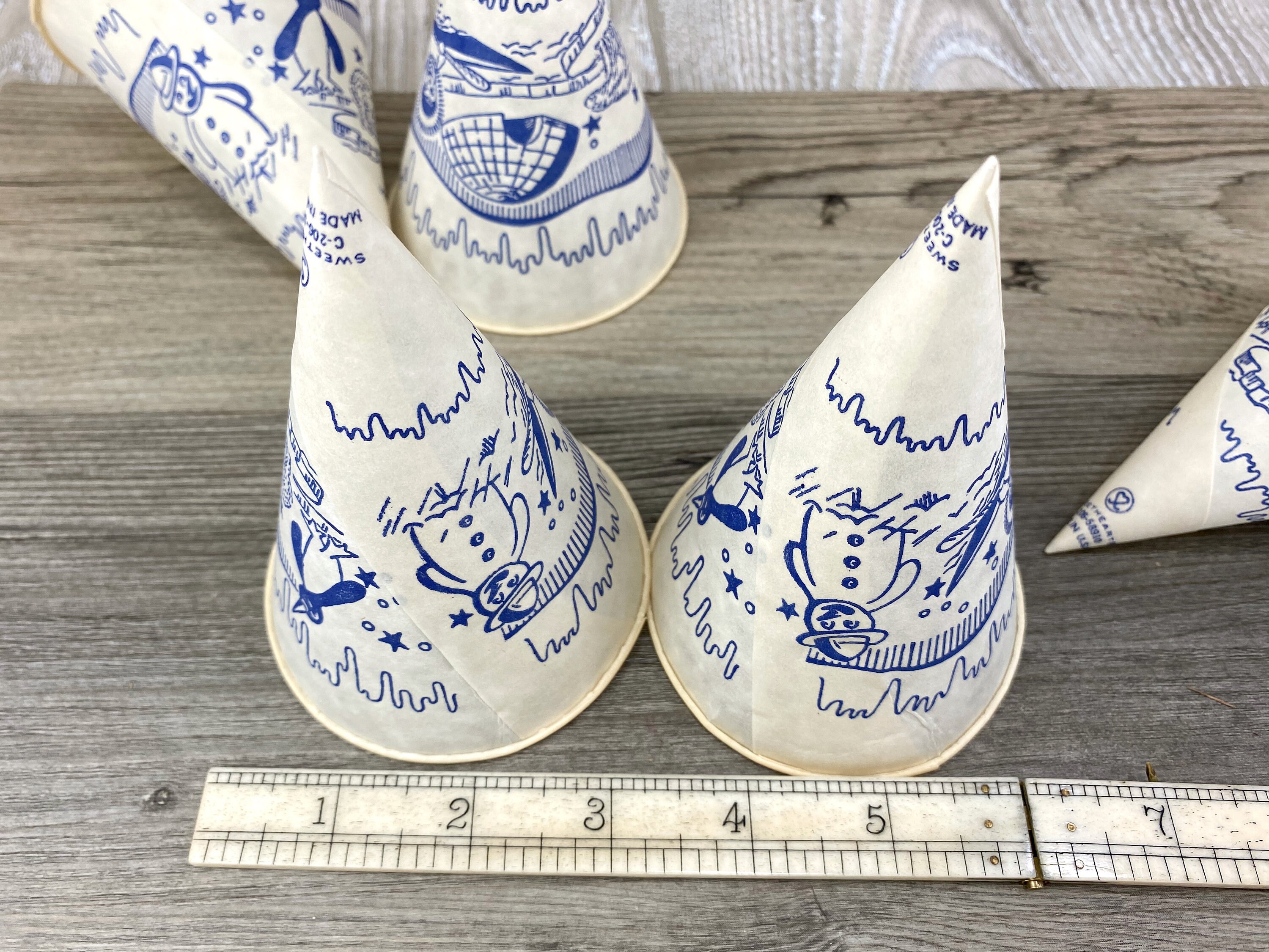 5 Vintage Paper Cup Cones Winter Christmas Penguin Polar Bear | Etsy