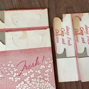4 Vintage 1960s Popcorn Boxes Retro Movie Theater Drive in Snack Box ...