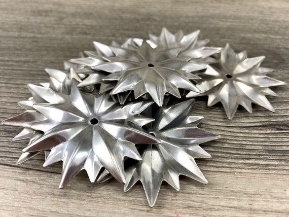 8 Large Starburst Stampings Metal Steel Star Round Rays 47mm - Etsy