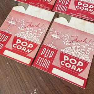 4 Vintage 1960s Popcorn Boxes Retro Movie Theater Drive in Snack Box ...