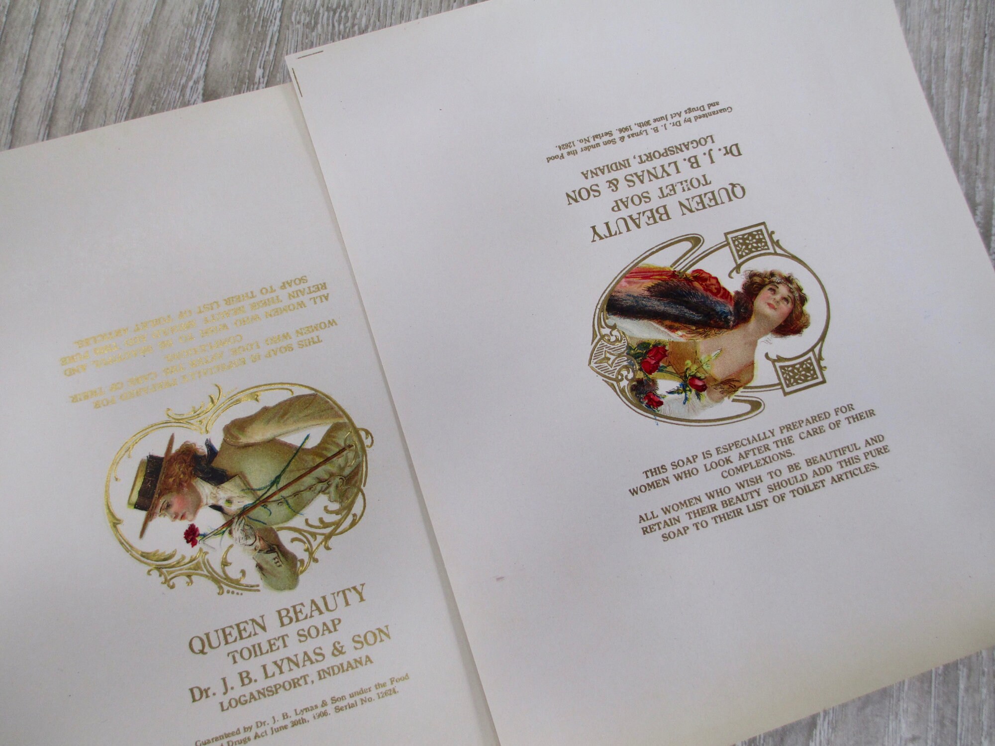 2 Antique Soap Labels Wraps 1910s Art Nouveau Fancy Woman | Etsy