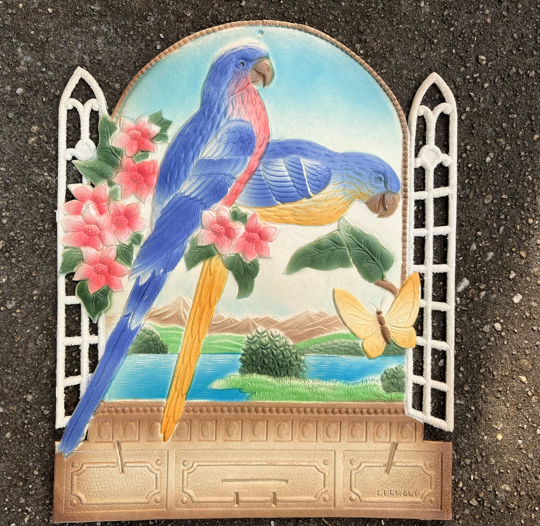 Calendar Topper Vintage Parrot Embossed Cardboard Mache - Etsy