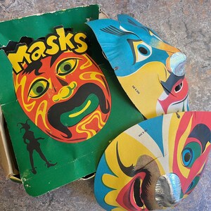 11 Strange Vintage Paper Masks Bizarre 1950s Japan Face Mask Lot ...