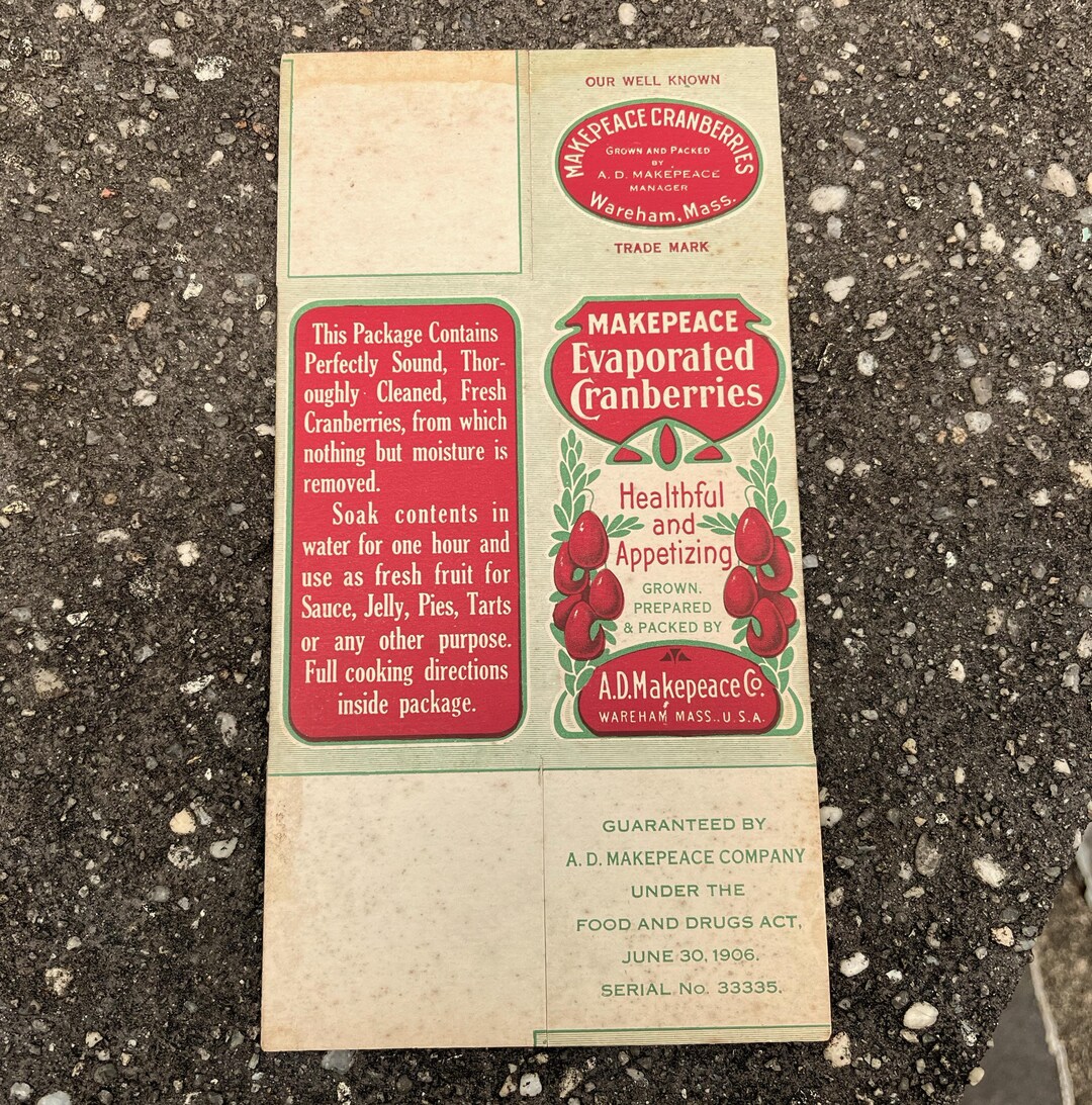 Old Cranberry Box Antique 1906 Vintage Cranberries Cardboard Old ...