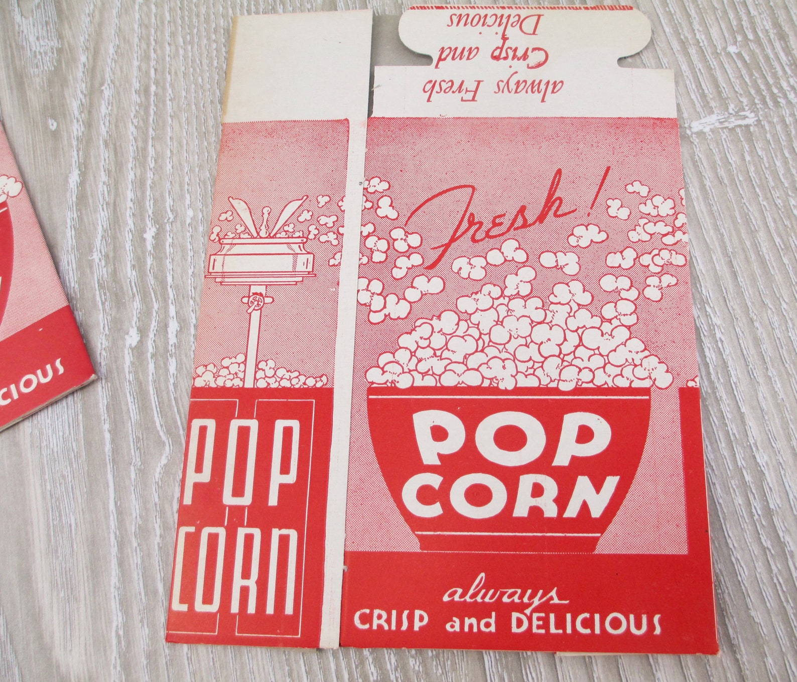 2 Vintage 1960s Popcorn Boxes Retro Movie Theater Drive in - Etsy