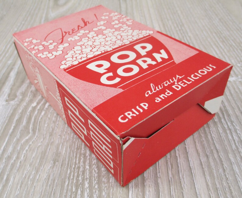 2 Vintage 1960s Popcorn Boxes Retro Movie Theater Drive in | Etsy