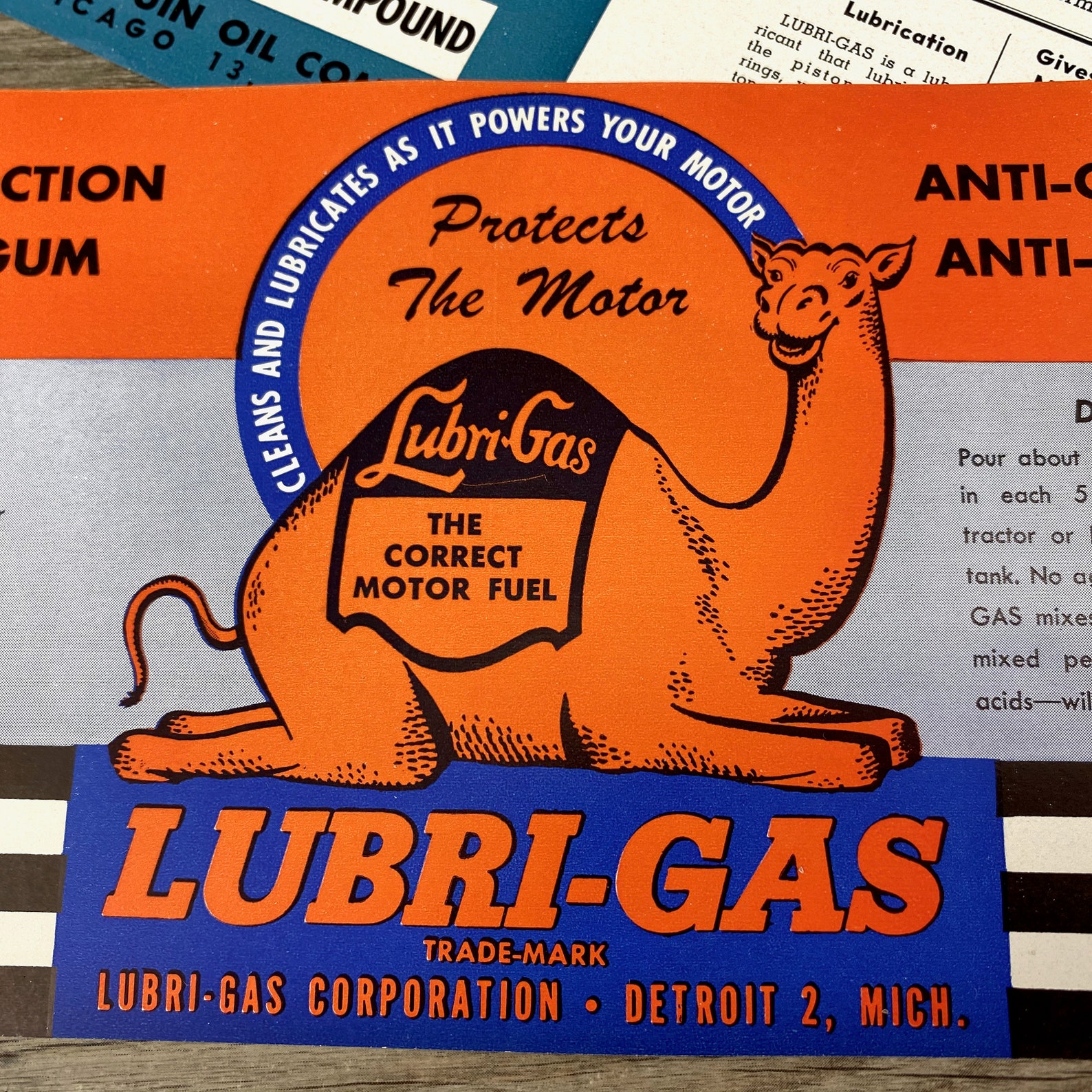 2 Vintage Art Deco Gas Can Labels Penguin Camel 1930s 1940s | Etsy