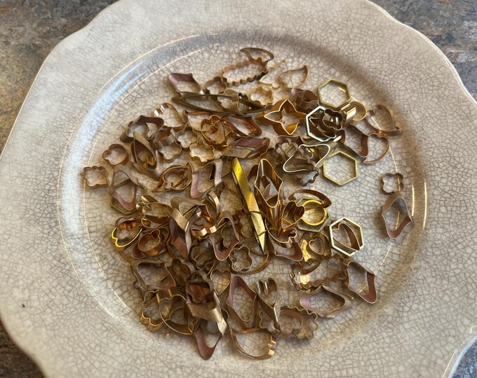 100+ Metal Sliced Pieces Brass Shapes Small Piece Slice Lot Set Mixed ...