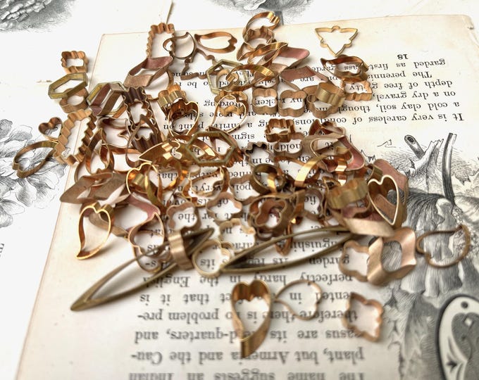 100+ Metal Sliced Pieces Brass Shapes Small Piece Slice Lot Set Mixed ...