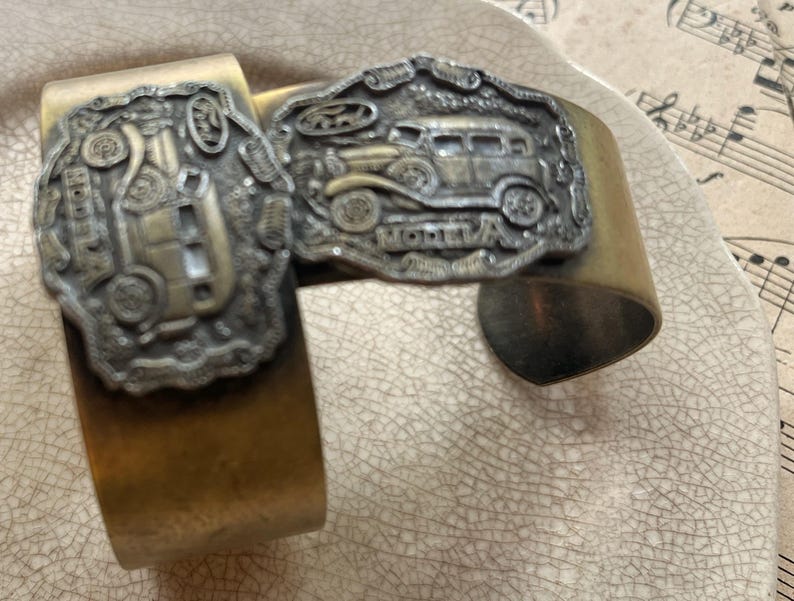 2 Vintage Ford Model A Car Cuff Bracelets - 1970s Metal Jewelry - Etsy
