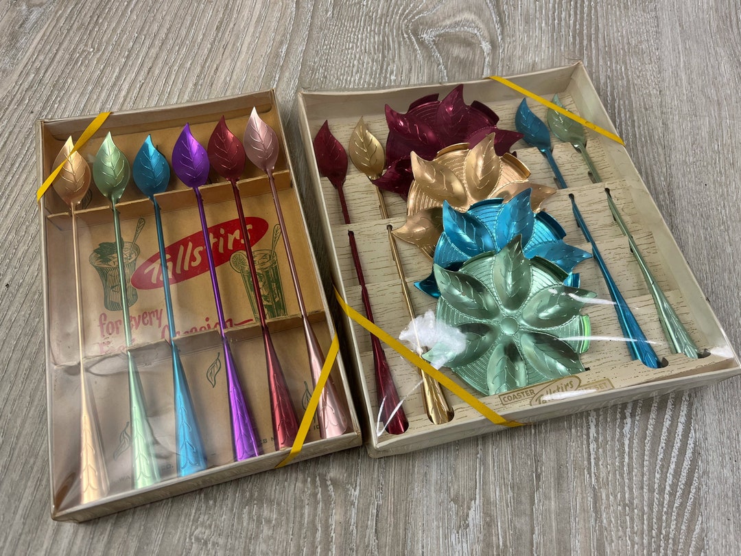 2 Box Sets 1950s Tallstirs Drink Stirrers Aluminum Retro Midcentury ...