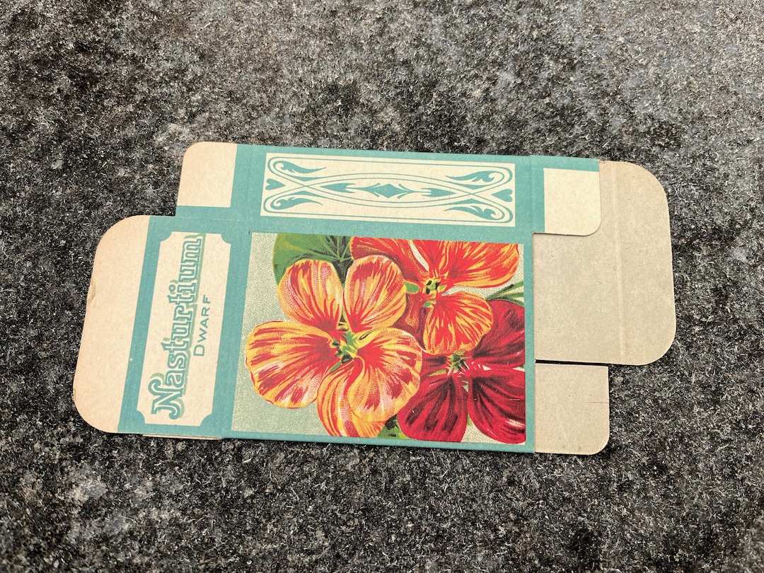 Antique Flower Seed Box Early 1900s Seeds Nasturtium Floral Packaging ...