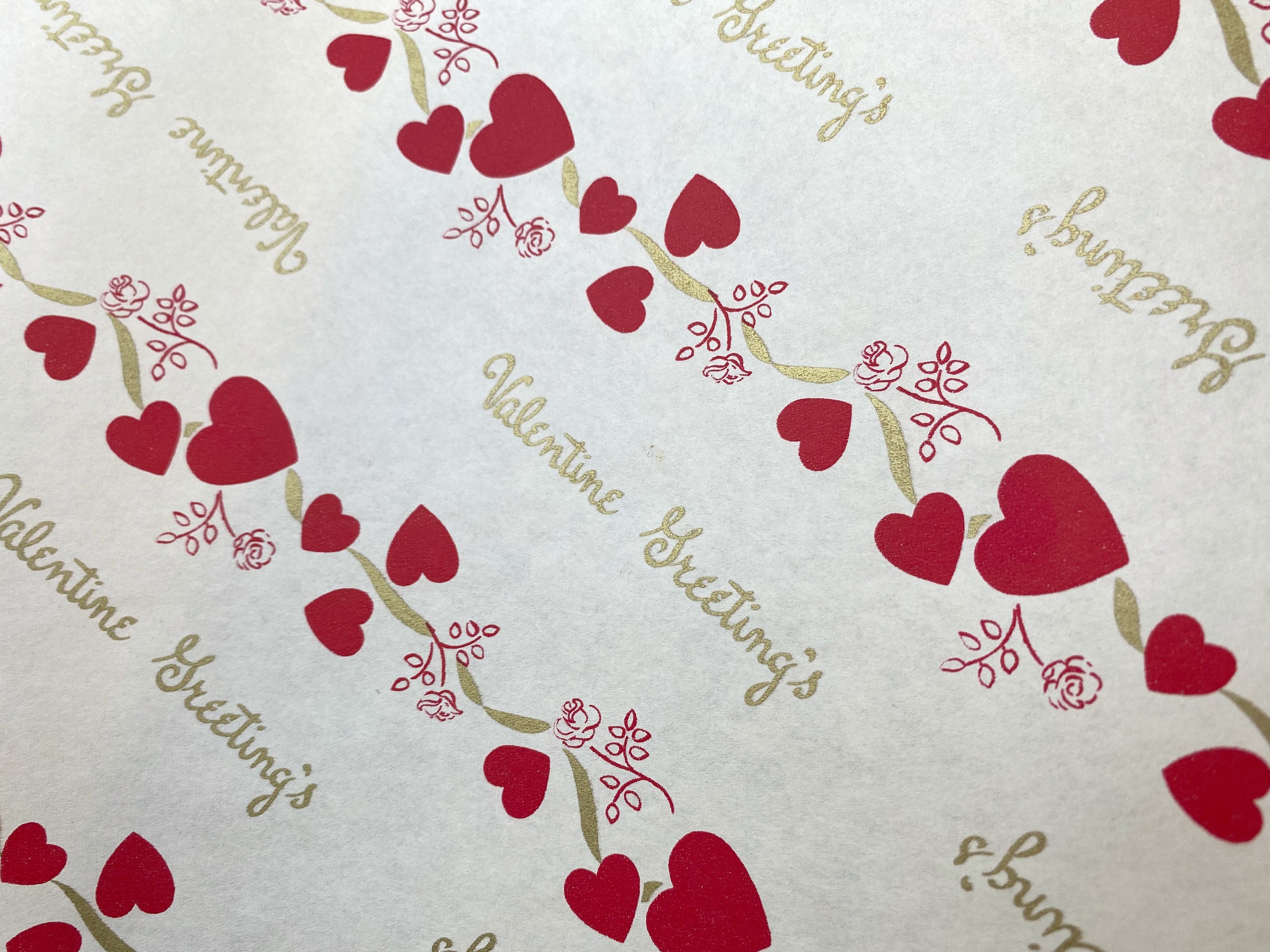 12 Feet 1950s Valentine's Day Gift Wrapping Paper Floral | Etsy