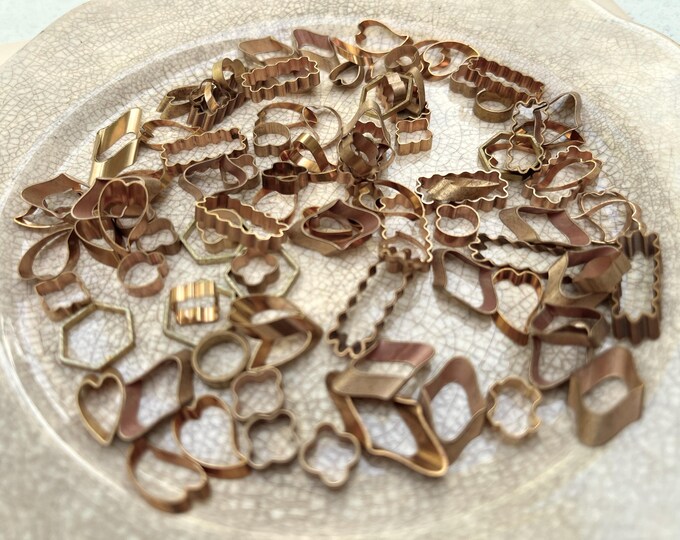 100+ Metal Sliced Pieces Brass Shapes Small Piece Slice Lot Set Mixed ...