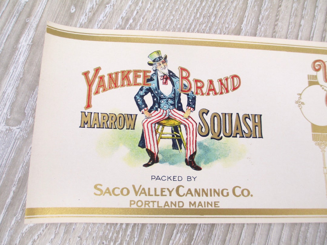 1920s Uncle Sam Vintage Can Label Squash Large Litho Patriotic - Etsy