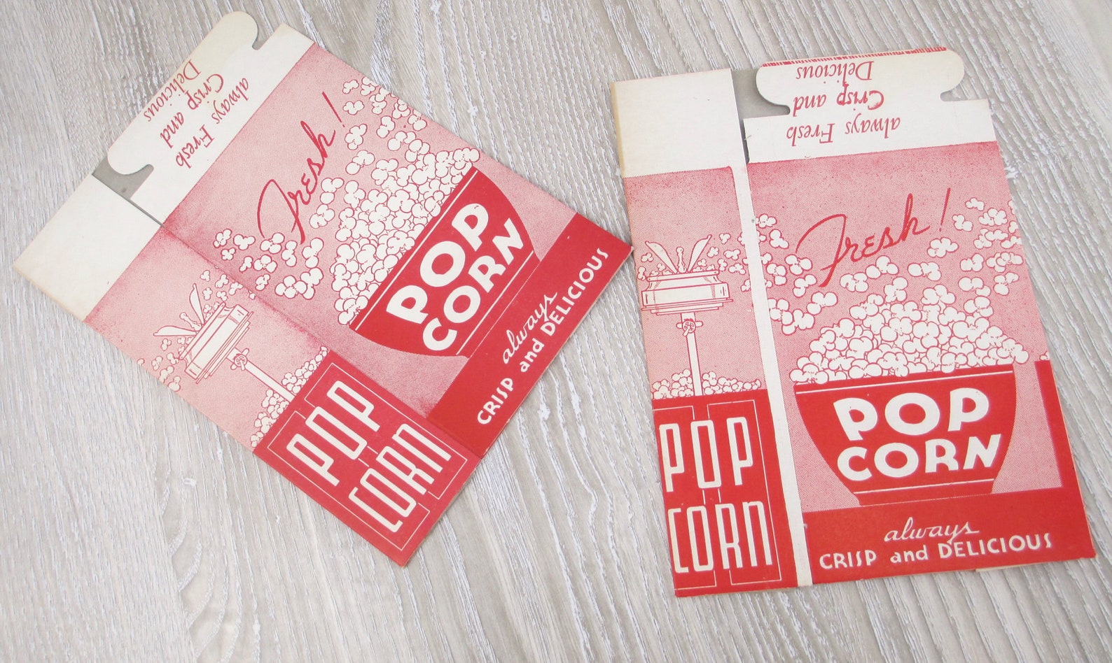 2 Vintage 1960s Popcorn Boxes Retro Movie Theater Drive in - Etsy