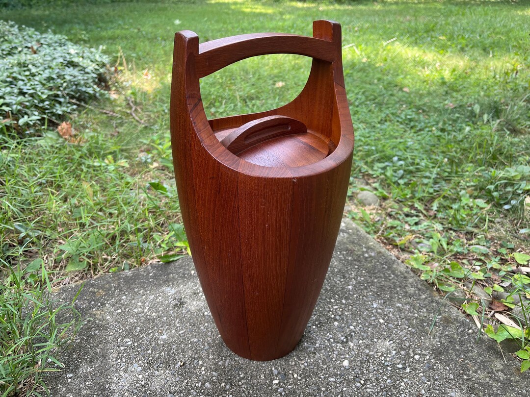 Dansk Teak Ice Bucket Vintage Jens Quistgaard Staved Wood Midcentury ...
