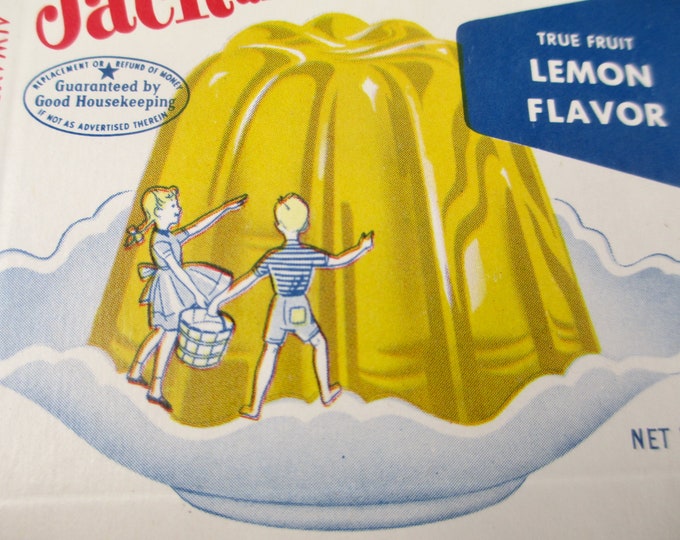 2 Vintage 1950s 60s Jack and Jill Lemon Gelatin Dessert Boxes Nursery ...