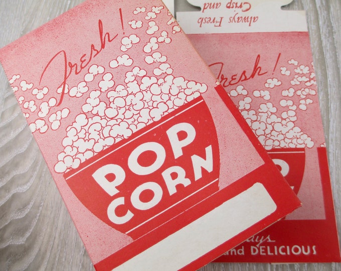 2 Vintage 1960s Popcorn Boxes Retro Movie Theater Drive in Snack Box ...